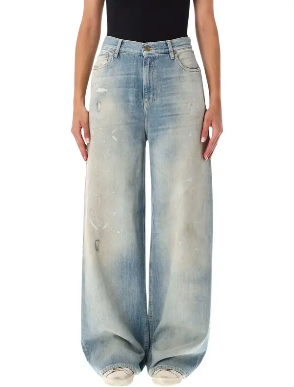 GOLDEN GOOSE Melody Boyfriend Wide-leg Jeans - Light Blue