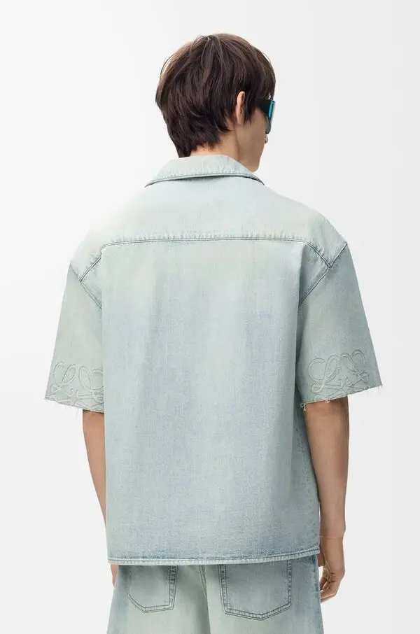 Loewe Anagram Short-sleeve Shirt - Washedblue