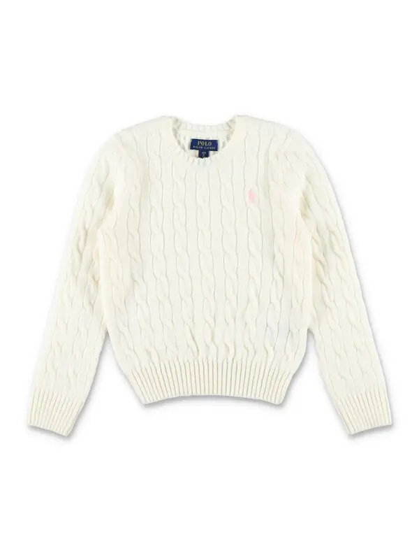 Polo Ralph Lauren Mini Cable-knit Wool & Cashmere Sweater With Embroidered Pony