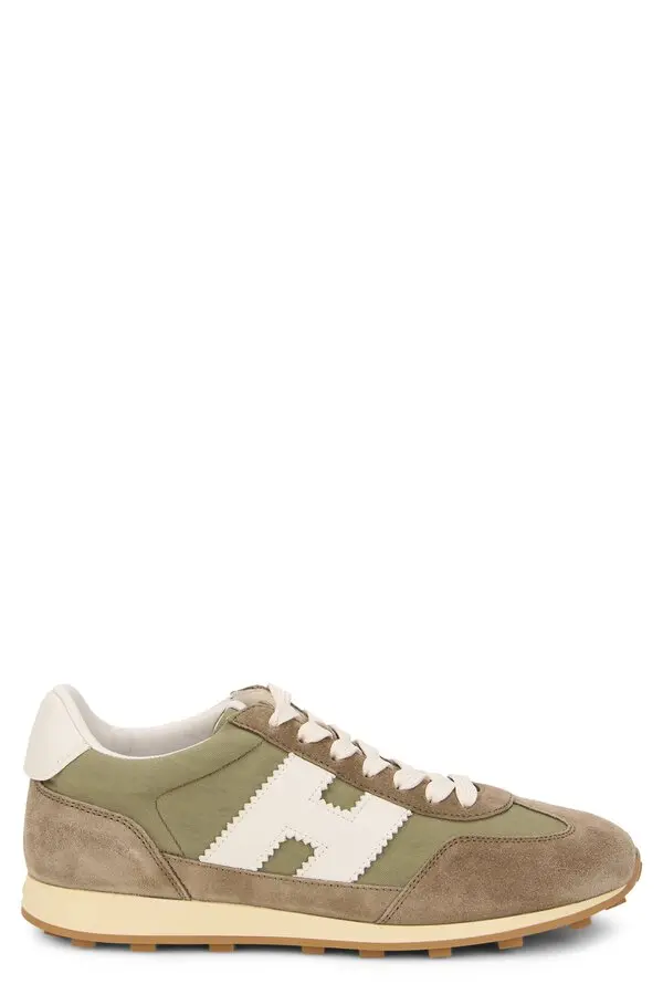 Hogan Fitted Lace-up Sneakers With Fabric And Suede Upper