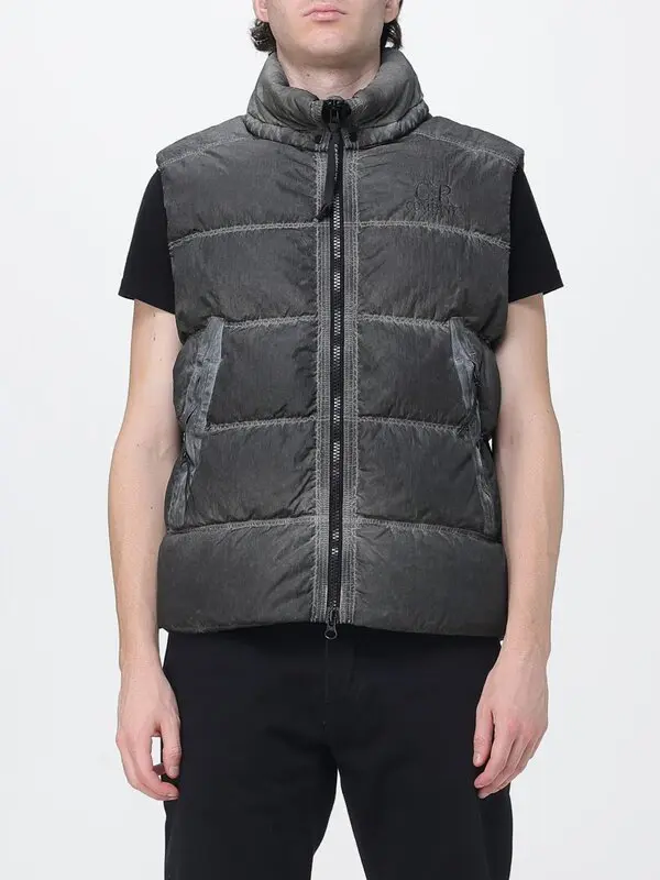 C.P. COMPANY Quilted Eco-chrome R Nylon Padded Gilet With High Neck