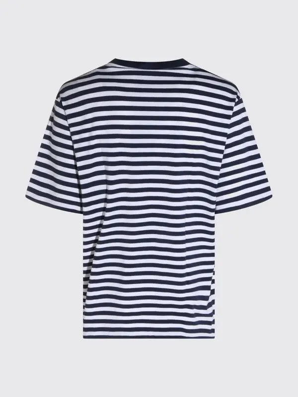 Dolce & Gabbana Striped Cotton T-shirt With Dg Monogram And Dropped Shoulders