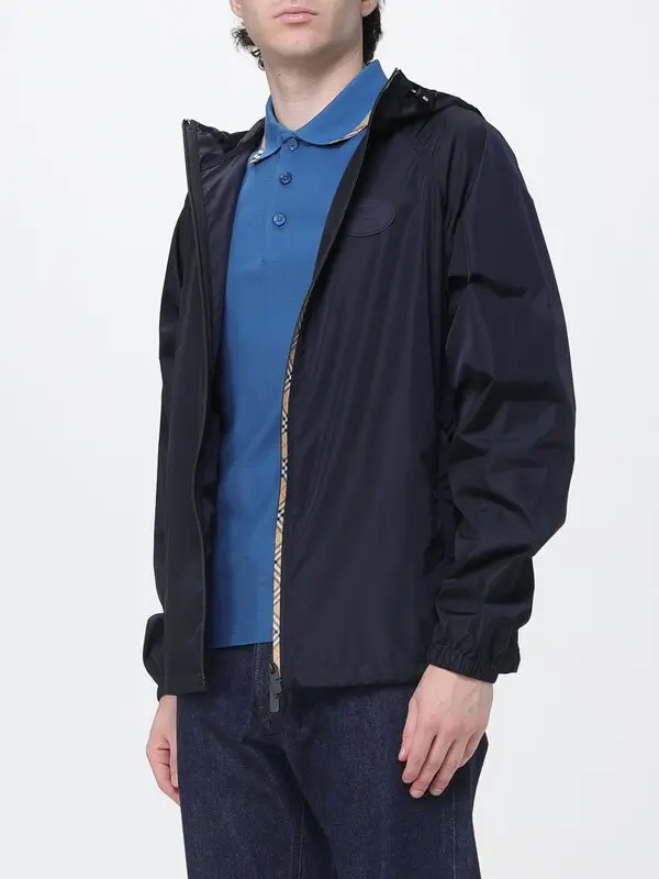 Burberry Lightweight Nylon Hooded Windbreaker Jacket With Ekd Logo