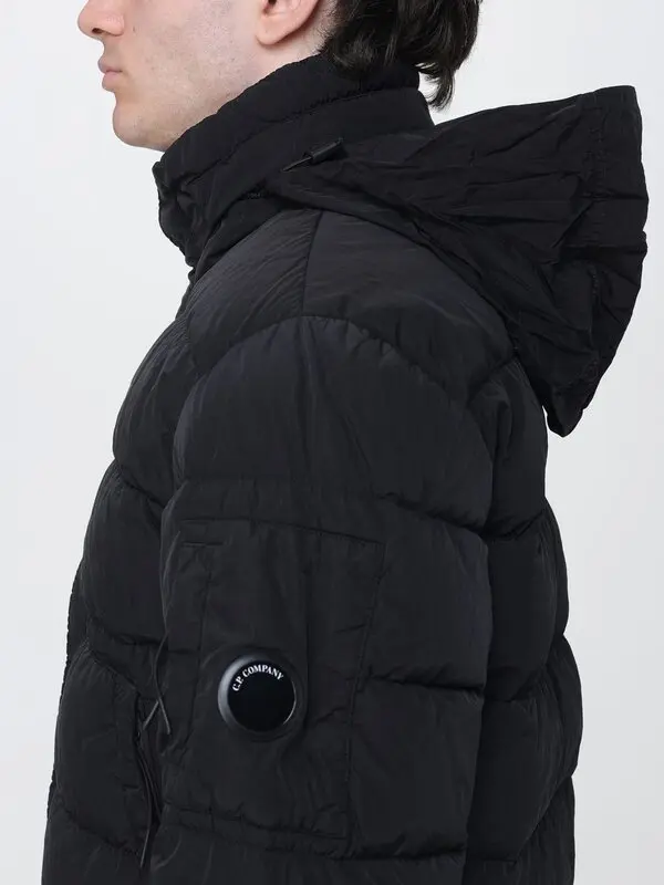 C.P. COMPANY Quilted Nylon High Neck Short Puffer Jacket