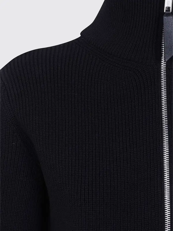 MAISON MARGIELA Wool And Cotton Blend Zip-up Turtleneck Cardigan