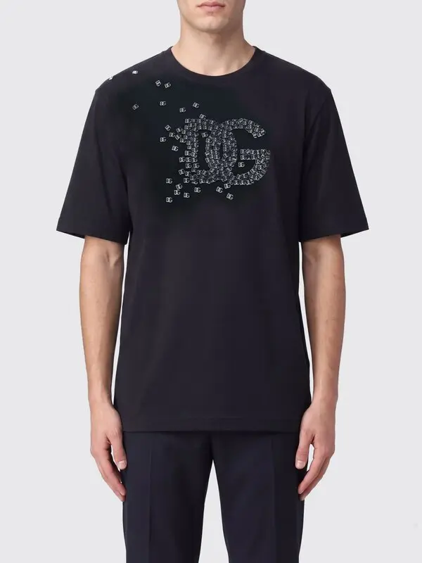 Dolce & Gabbana Crewneck Cotton T-shirt With Dg Monogram