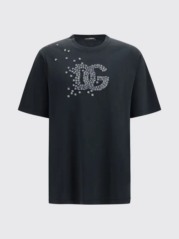Dolce & Gabbana Crewneck Cotton T-shirt With Dg Monogram