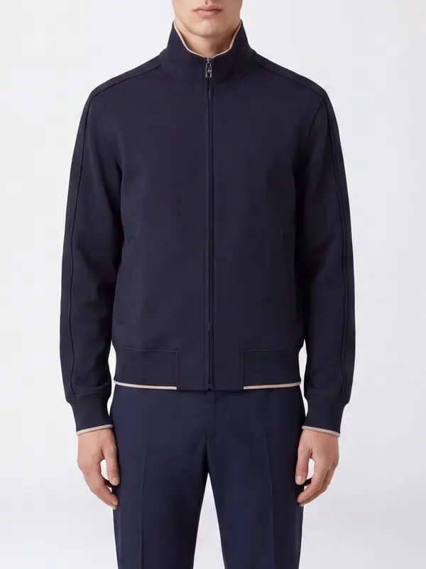 Dolce & Gabbana Jersey Bomber Jacket With Turtleneck Collar