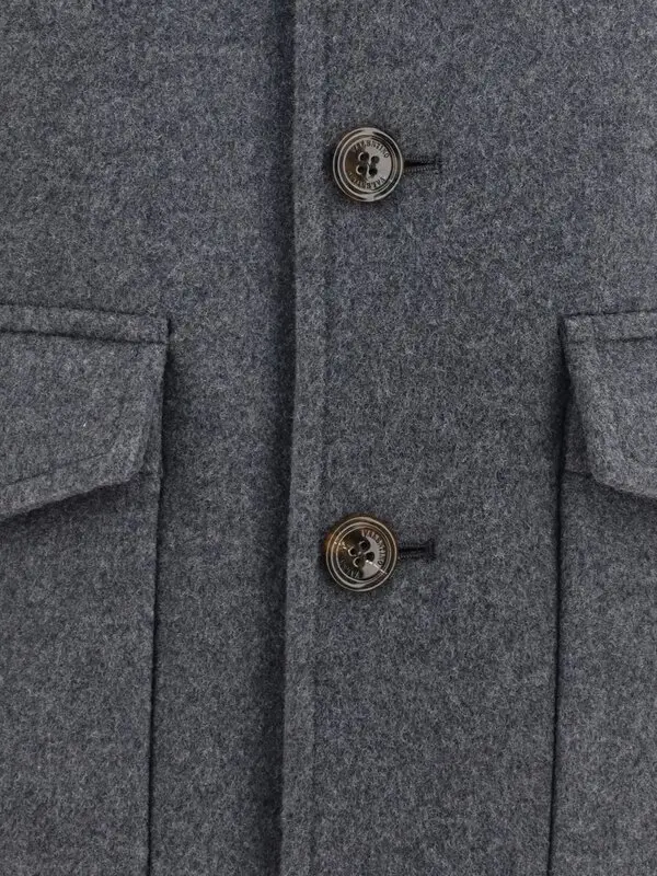 Valentino Garavani Single-breasted Short Wool-blend Coat With Classic Collar