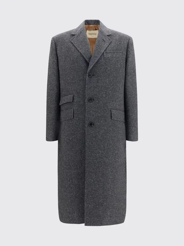 Valentino Garavani Single-breasted Long Coat In Merino Wool