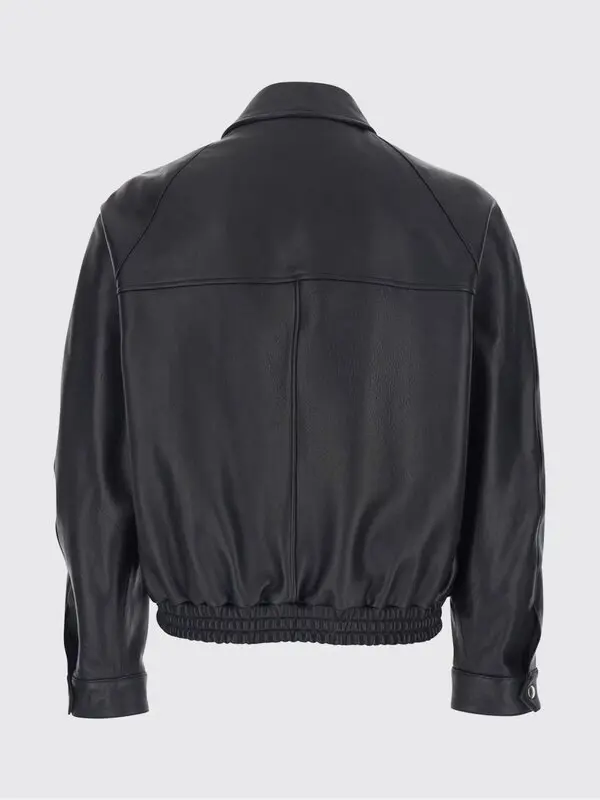 TONYWACK Lambskin Leather Bomber Jacket With Dropped Shoulders And Elasticated Hem