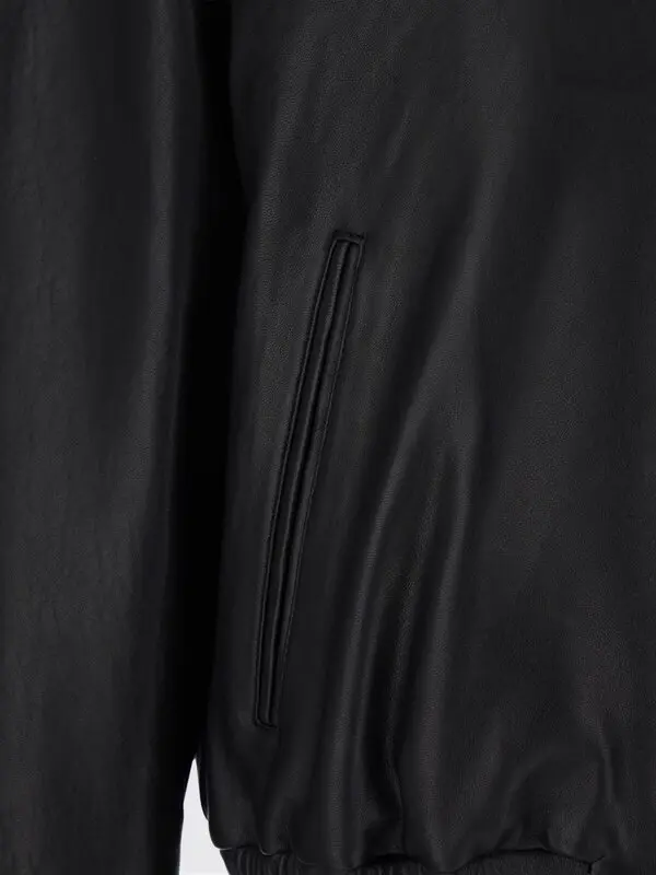 TONYWACK Lambskin Leather Bomber Jacket With Dropped Shoulders And Elasticated Hem