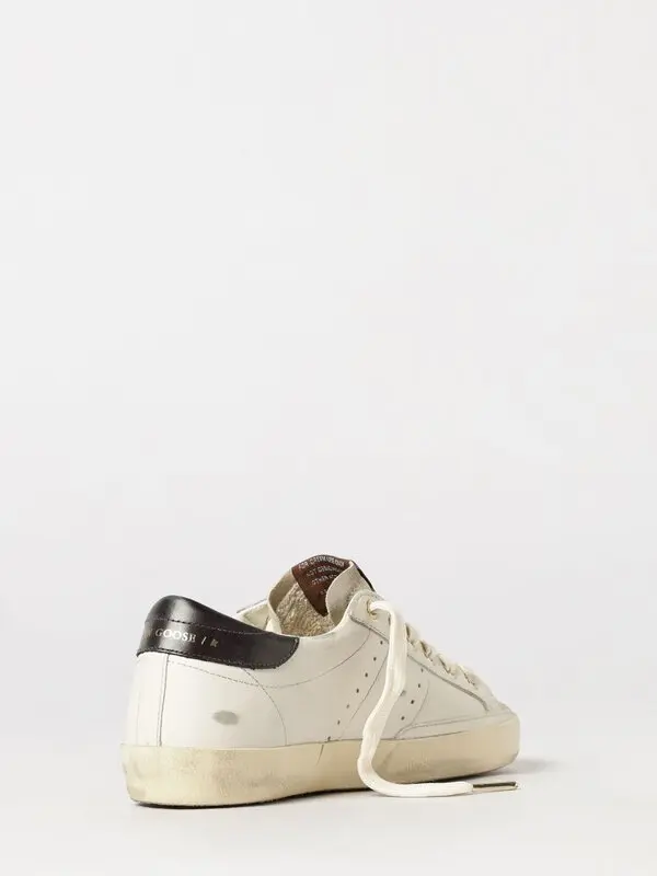 GOLDEN GOOSE Super-star Leather And Suede Sneakers With Rhinestone Logo