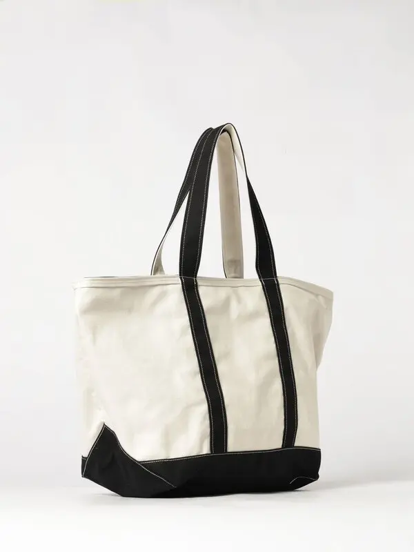 Carhartt Work In Progress Large Cotton Canvas Tote Bag With Applied Logo And Zip Closure