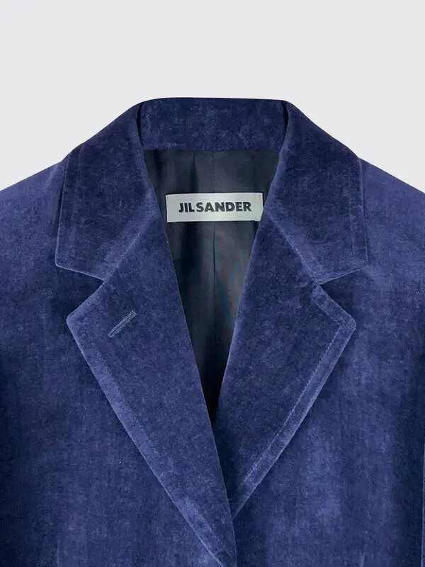 JIL SANDER Single-breasted Cropped Velvet Blazer In Cotton And Linen