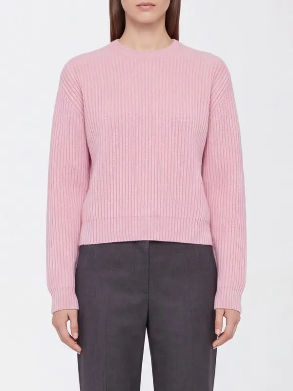 JIL SANDER Pure Wool Crewneck Jumper With Dropped Shoulders - Pink