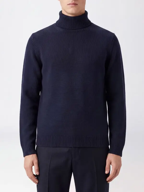 ROBERTO COLLINA Pure Wool Ribbed Turtleneck Jumper