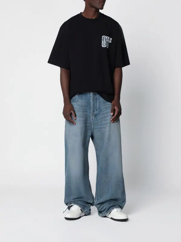 Off-White Relaxed Fit Cotton T-shirt With Back Arrow Logo Print