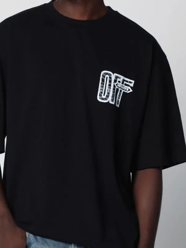 Off-White Relaxed Fit Cotton T-shirt With Back Arrow Logo Print