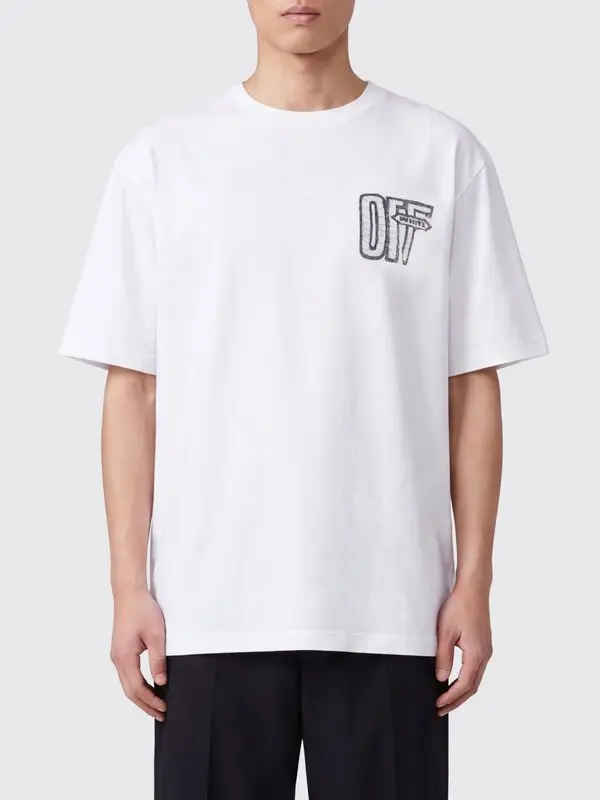 Off-White Relaxed Fit Cotton T-shirt With Back Arrow Logo Print - Black
