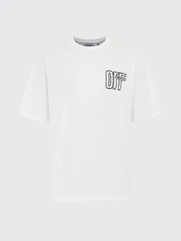 Off-White Relaxed Fit Cotton T-shirt With Back Arrow Logo Print