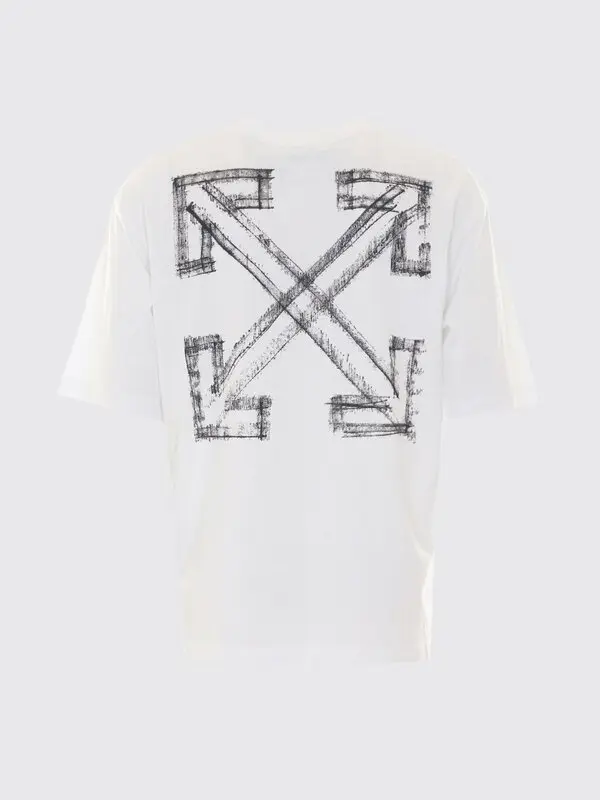 Off-White Relaxed Fit Cotton T-shirt With Back Arrow Logo Print