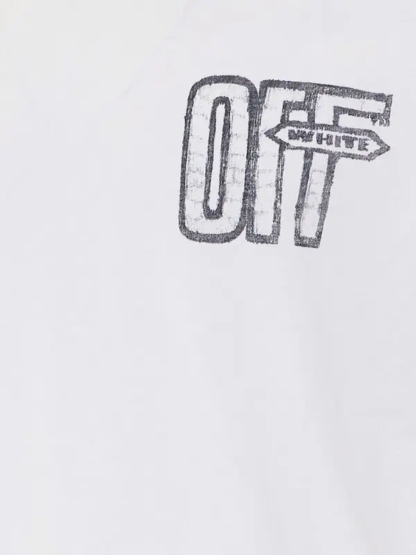 Off-White Relaxed Fit Cotton T-shirt With Back Arrow Logo Print