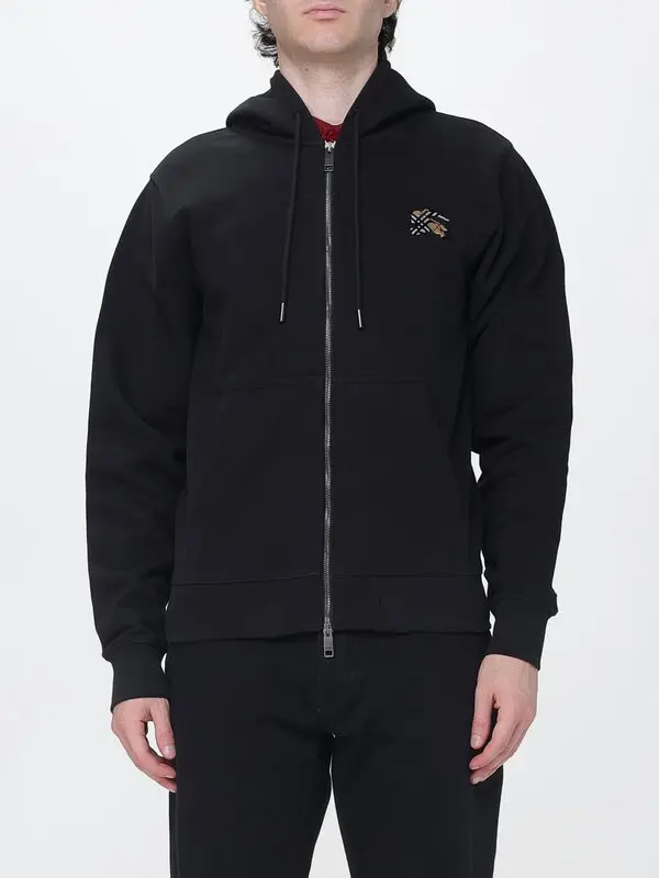 Burberry Cotton Zip-up Hoodie With Ekd Logo