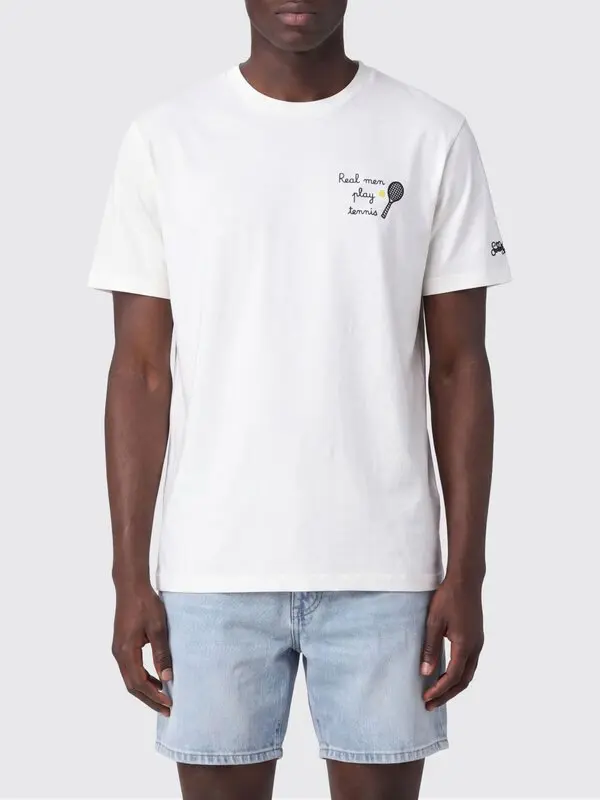 MC2 SAINT BARTH Crewneck T-shirt In Cotton With Graphic And Slogan Print