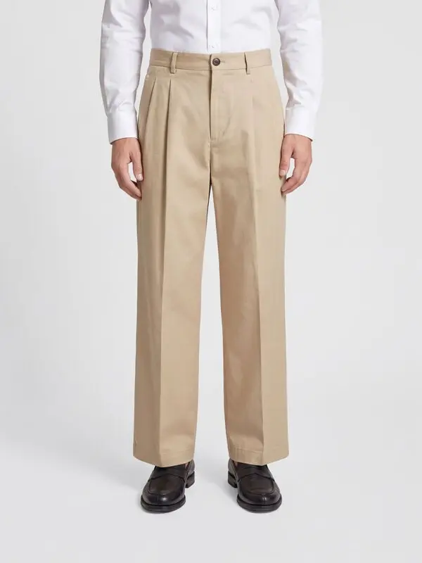 JIL SANDER Oversized Wide-leg Cotton Trousers