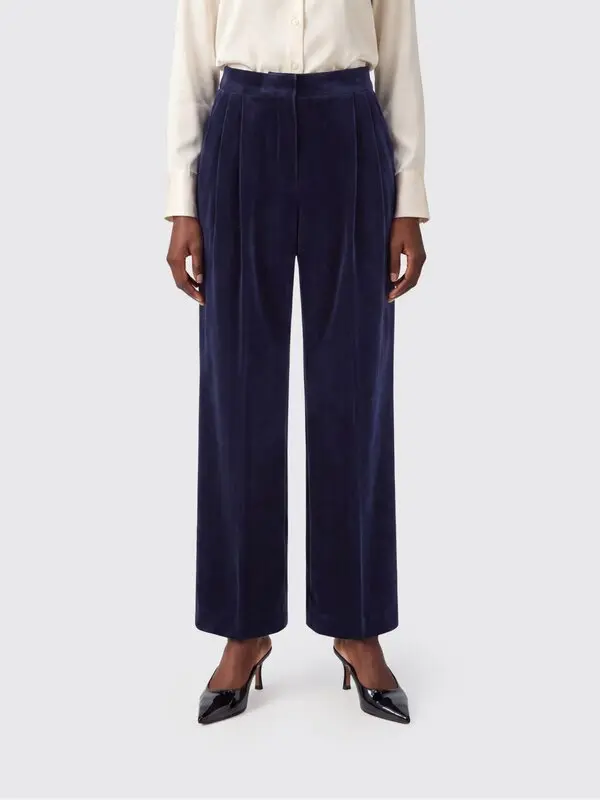 JIL SANDER Wide-leg Pleated Velvet Tailored Trousers