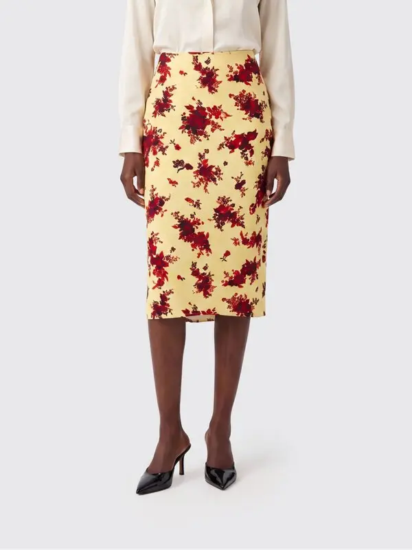 JIL SANDER Floral Print Midi Skirt