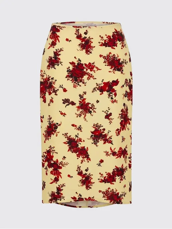 JIL SANDER Floral Print Midi Skirt