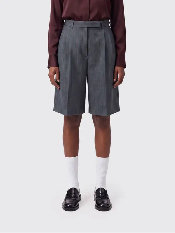JIL SANDER Striped Wide-leg Tailored Bermuda Shorts