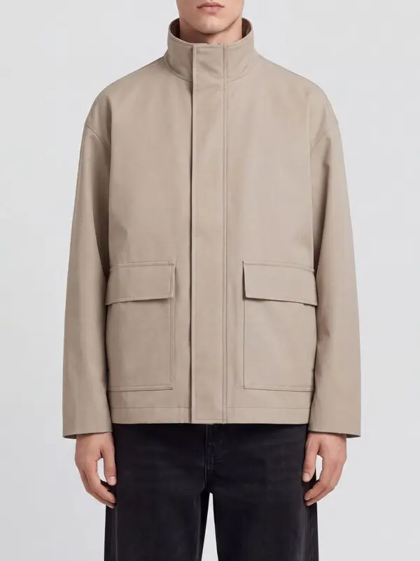 JIL SANDER Short Technical Fabric Parka With High Collar And Patch Pockets