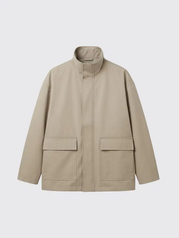 JIL SANDER Short Technical Fabric Parka With High Collar And Patch Pockets