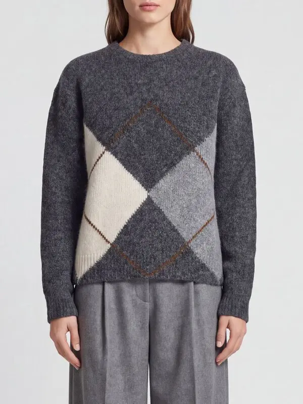 SEMICOUTURE Argyle Knit Sweater - Brown