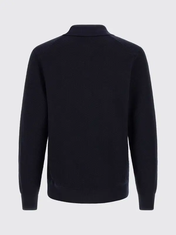 BOSS Textured Knit Polo Shirt - Blue