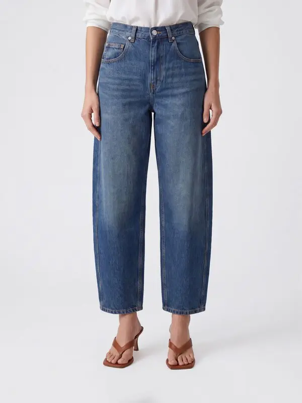 Isabel Marant Étoile Oriane High-waisted Baggy Jeans In Cotton Denim