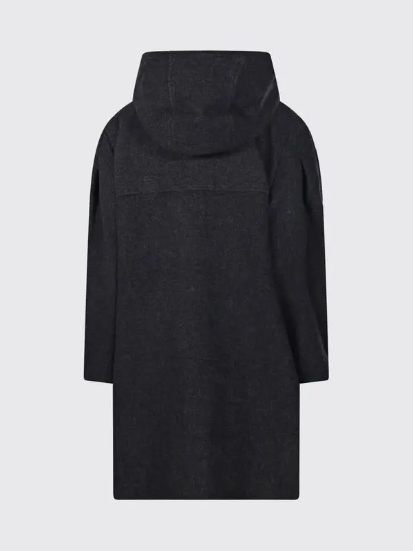 GANNI Long Hooded Wool And Cashmere Blend Duffle Coat