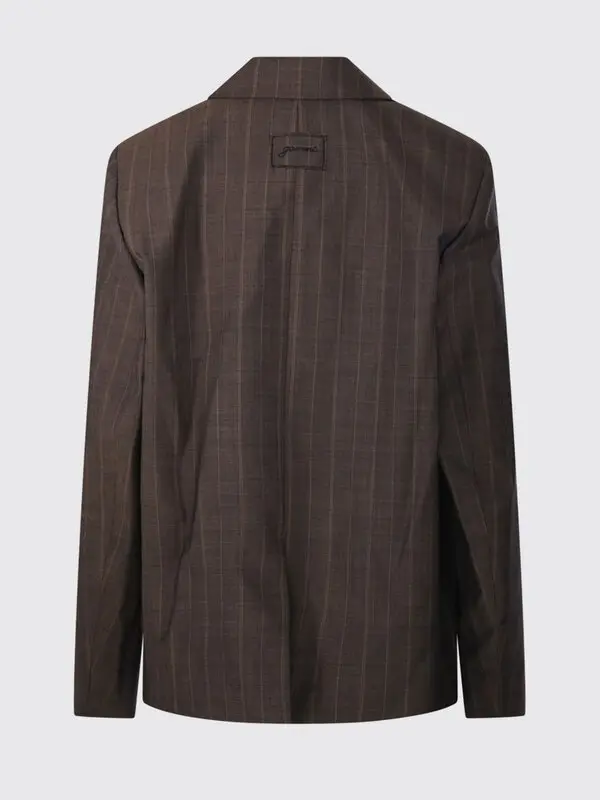 GANNI Single-breasted Pinstripe Wool Blazer
