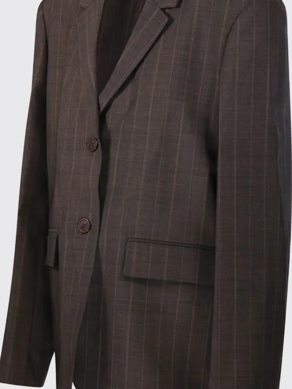 GANNI Single-breasted Pinstripe Wool Blazer