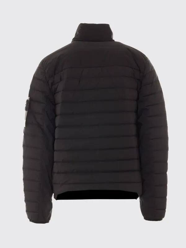 Stone Island Short Water-repellent Recycled Nylon Down Jacket With High Neck - Black