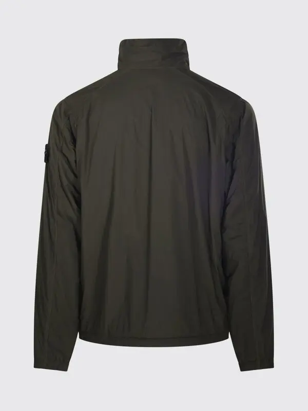 Stone Island Ultra-light Recycled Nylon Zip-up Jacket With Logo Patch