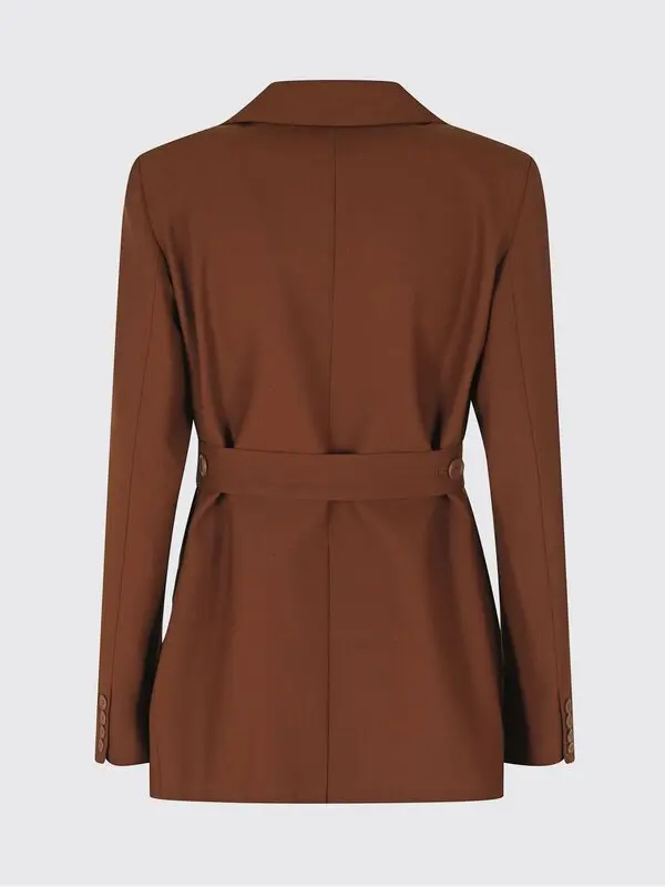 SEMICOUTURE Double-breasted Wool-blend Blazer With Tie-waist Belt