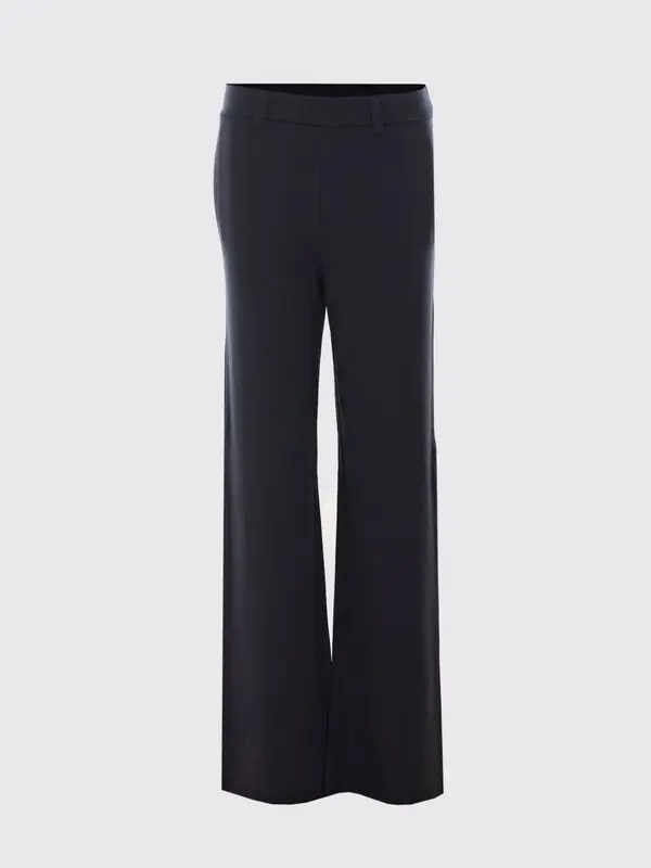 Liu Jo High-waisted Straight-leg Stretch Jersey Trousers With Rhinestone Logo - Black
