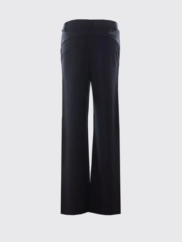 Liu Jo High-waisted Straight-leg Stretch Jersey Trousers With Rhinestone Logo - Black