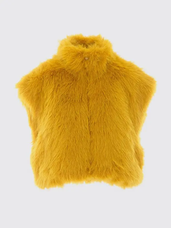 Pinko Faux Fur Gilet With Funnel Neck