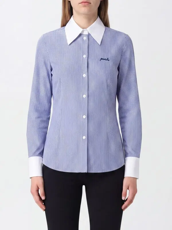 Pinko Striped Shirt With Contrast Collar