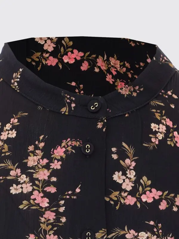 TWINSET Floral Print Band Collar Shirt